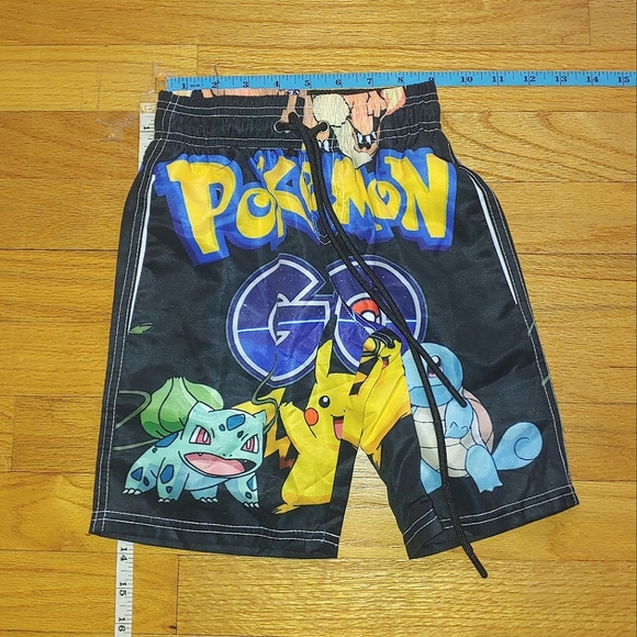 Swim | Pokemon Go Swim Trunks Drawstring Back Pocket Pikachu Squirtle ...